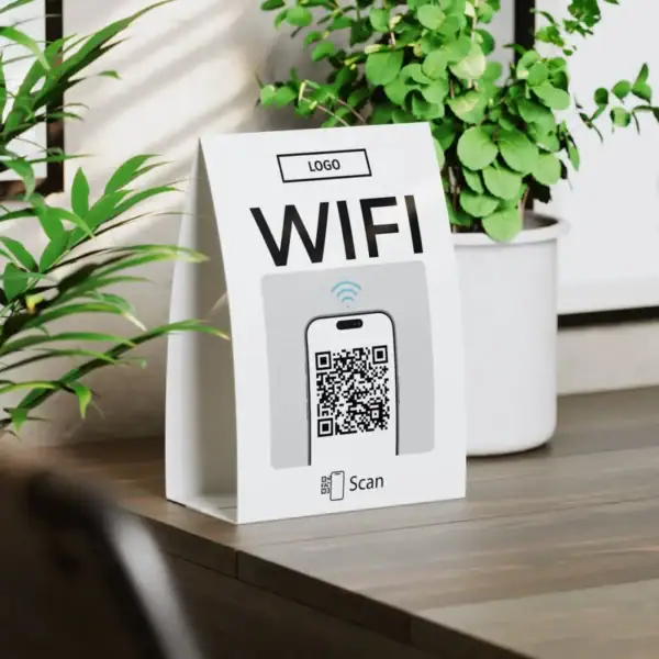 WIFI QR Code Table Stand Clean | truzzer